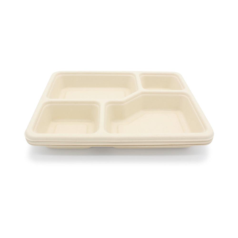 Eco-Friendly Bamboo Fiber Food Tray | 4 Compartments