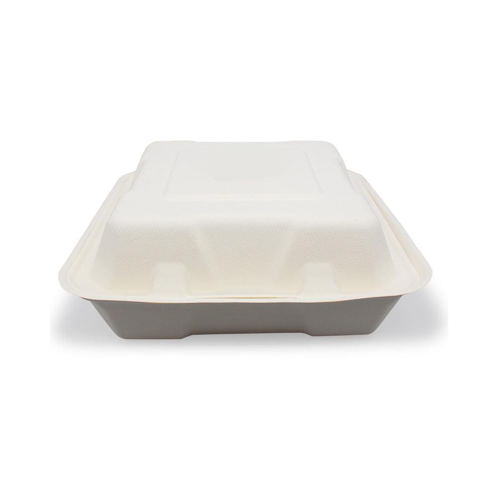 Eco-Friendly 8x8 inch Sugarcane Bagasse Clamshell Bowl