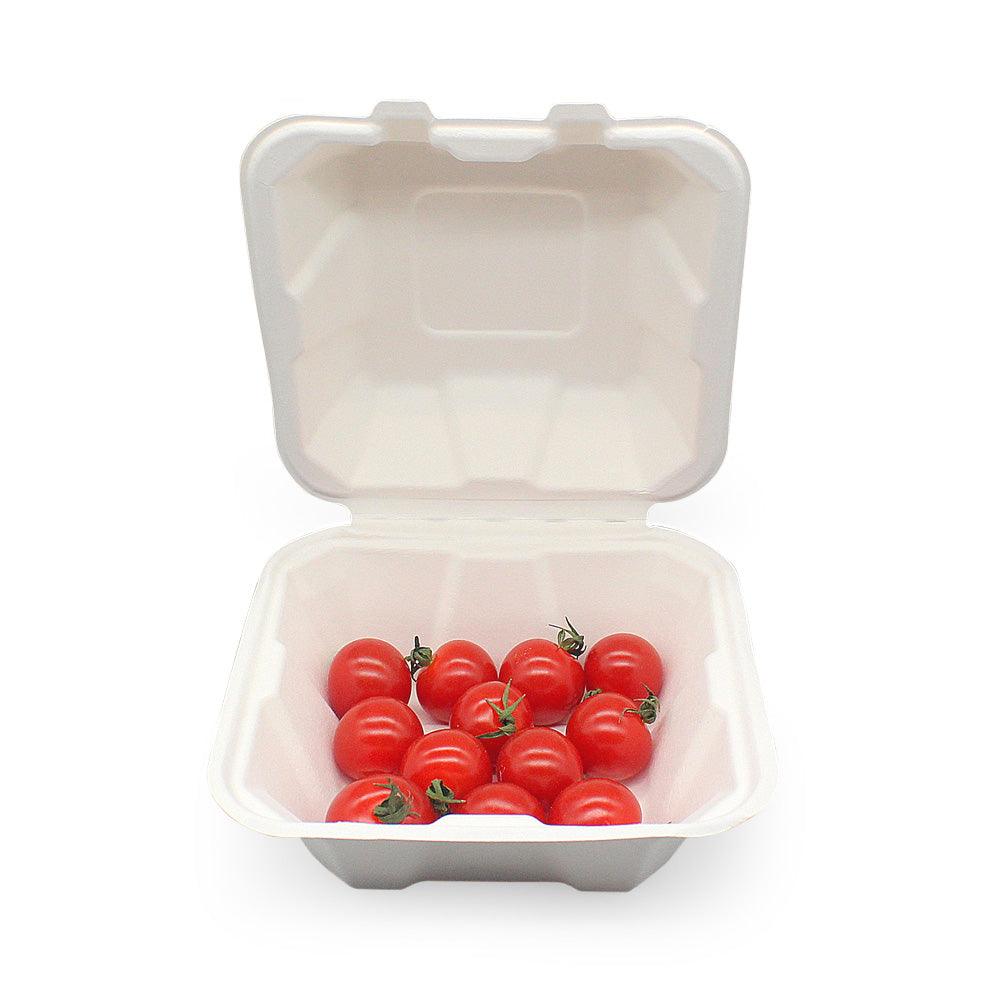 Sugarcane Bagasse 6x6 inch Clamshell