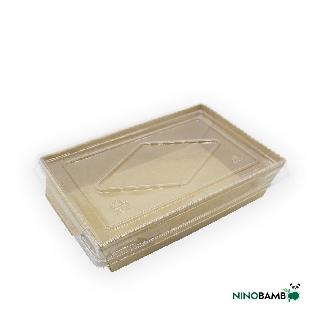 1200ml Kraft Paper Salad Rectangle Box With Lid