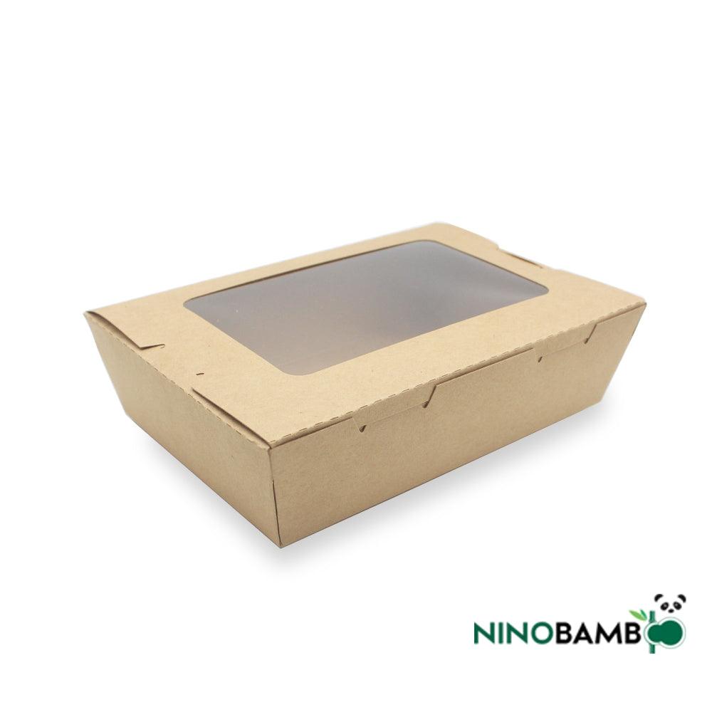 1200ml Kraft Paper Salad Box With Window