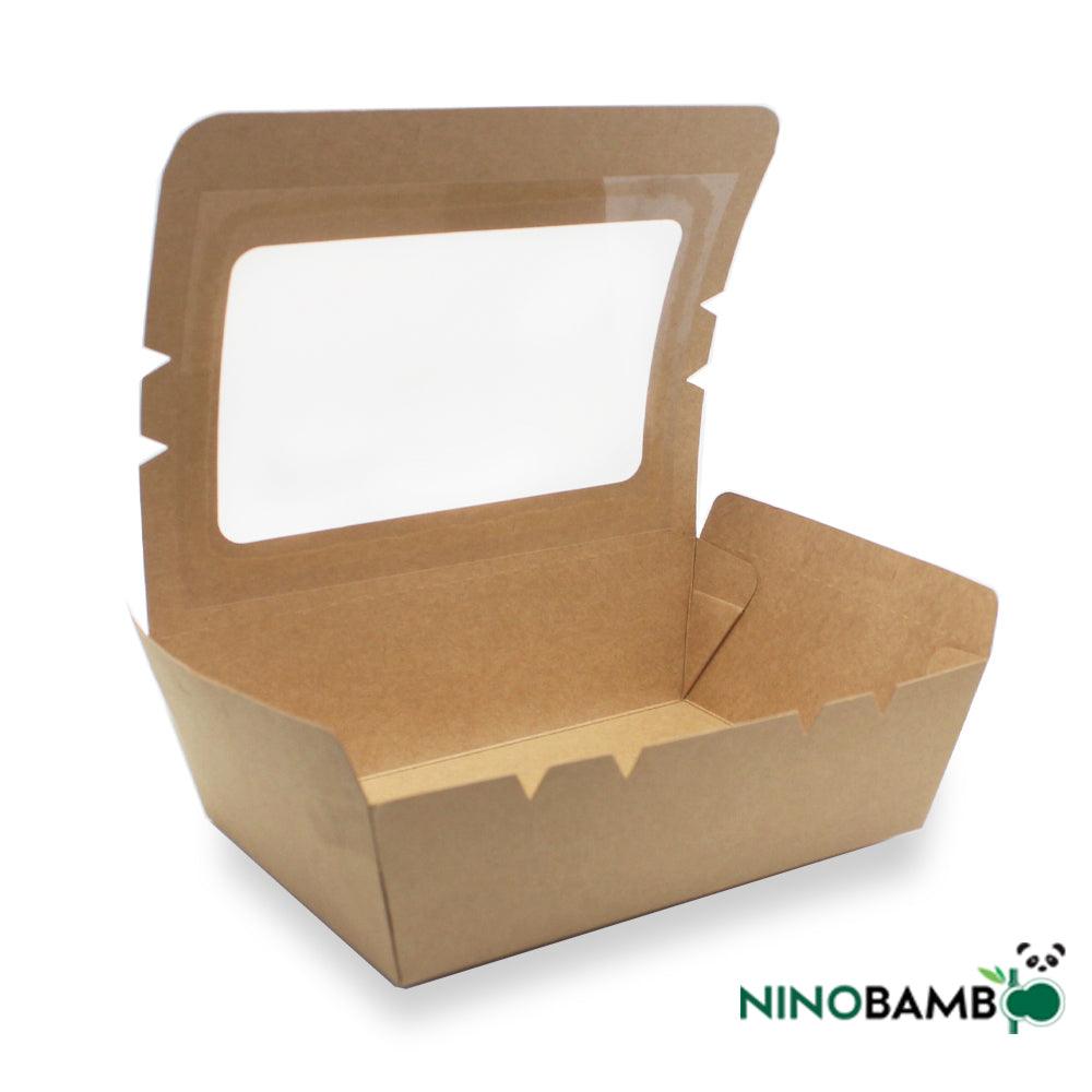 1600ml Kraft Paper Disposable Salad Box With Window