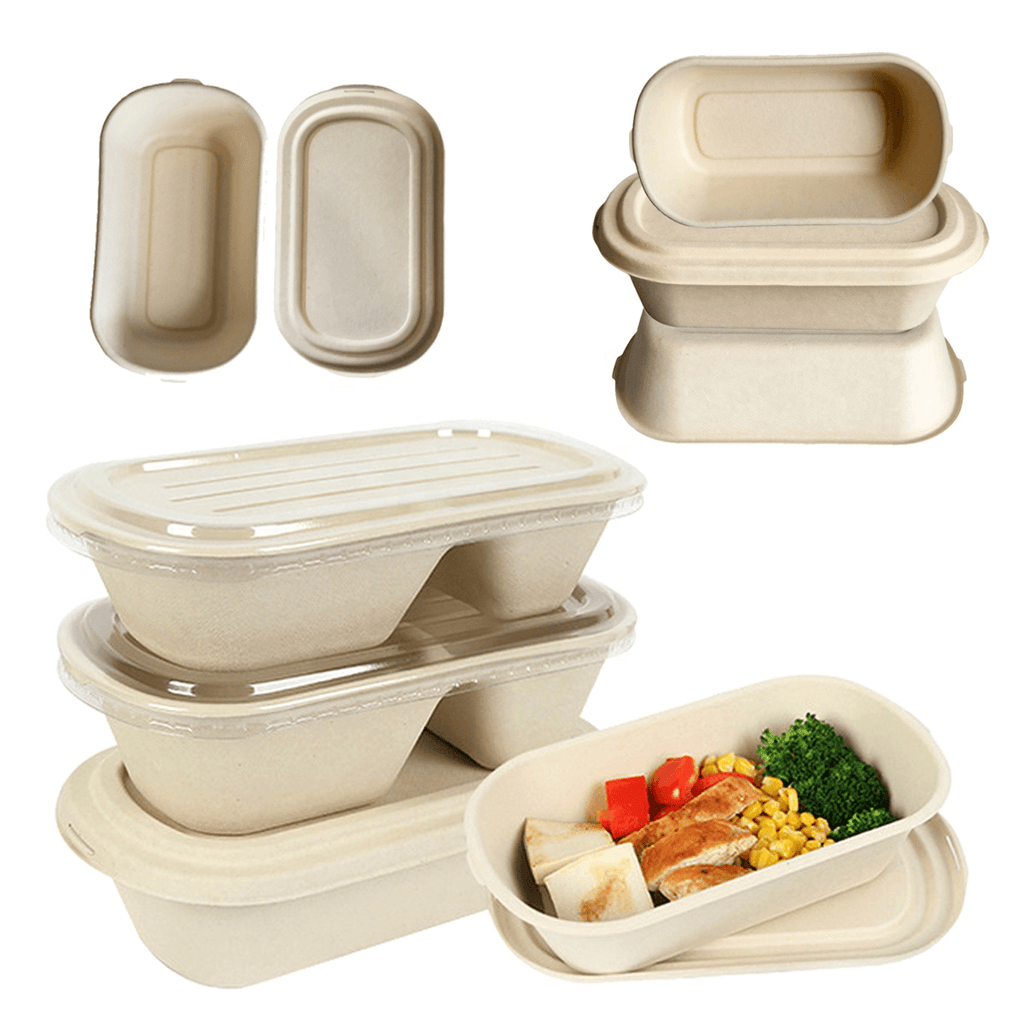 900ml Compostable Bamboo Fiber Food Boxes