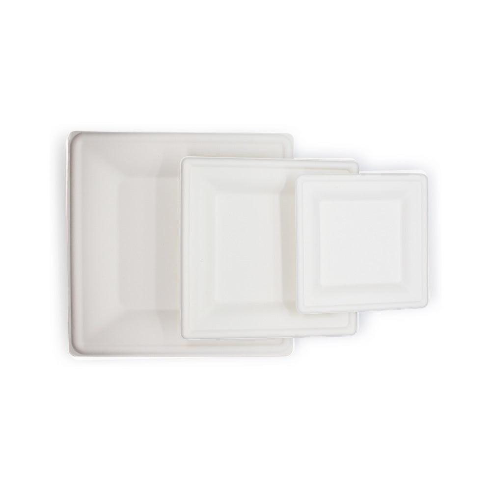 Biodegradable Sugarcane Square Plate 6-inch