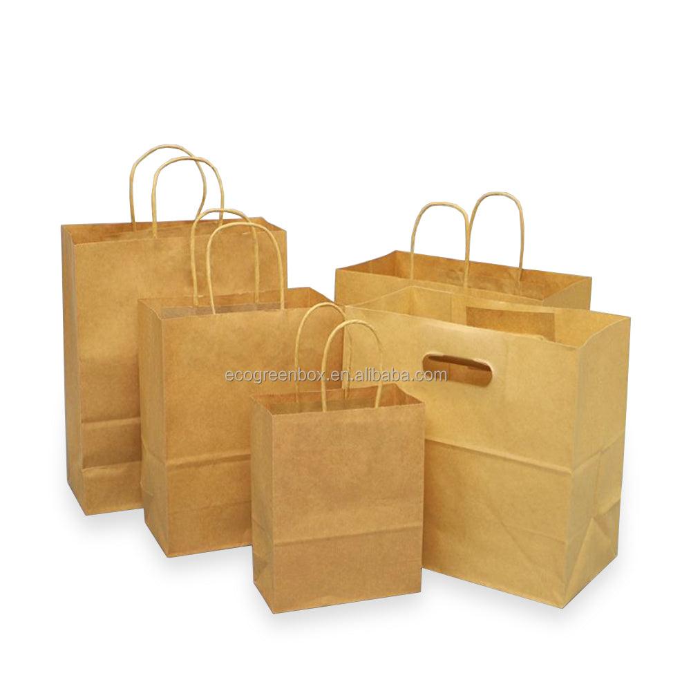 Disposable Kraft Paper Tote Bag with Handle