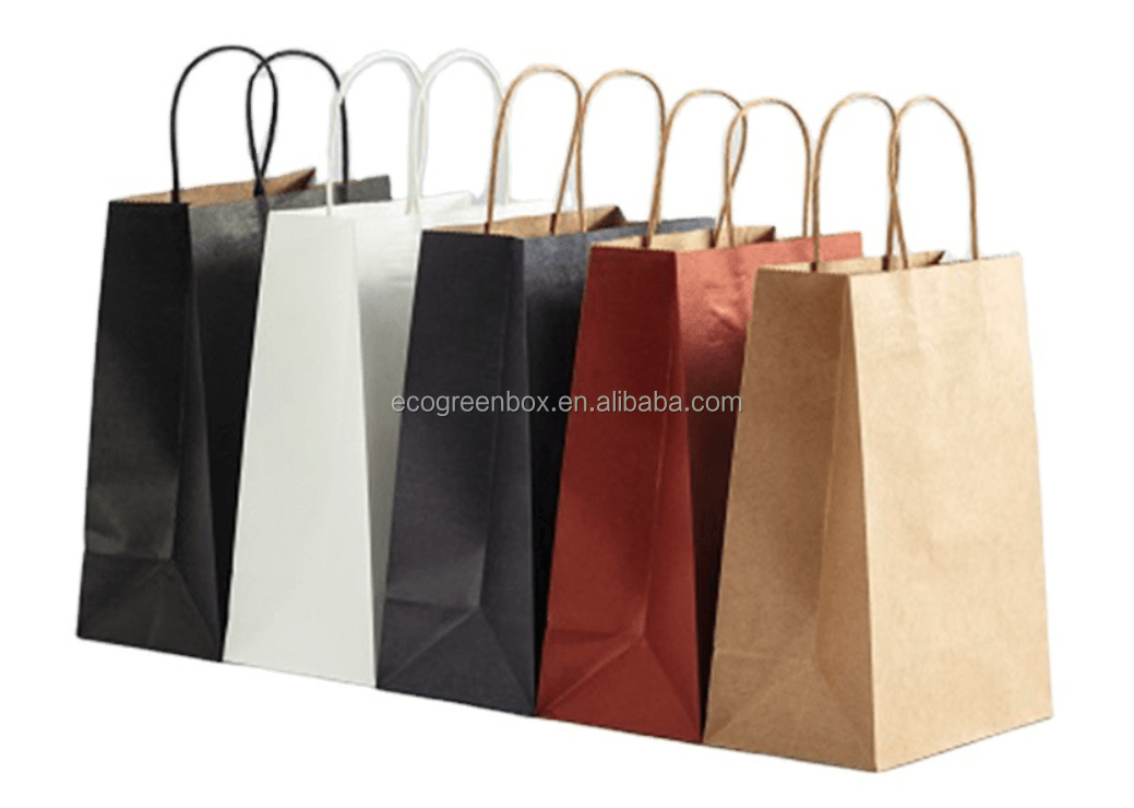 Disposable Kraft Paper Tote Bag with Handle