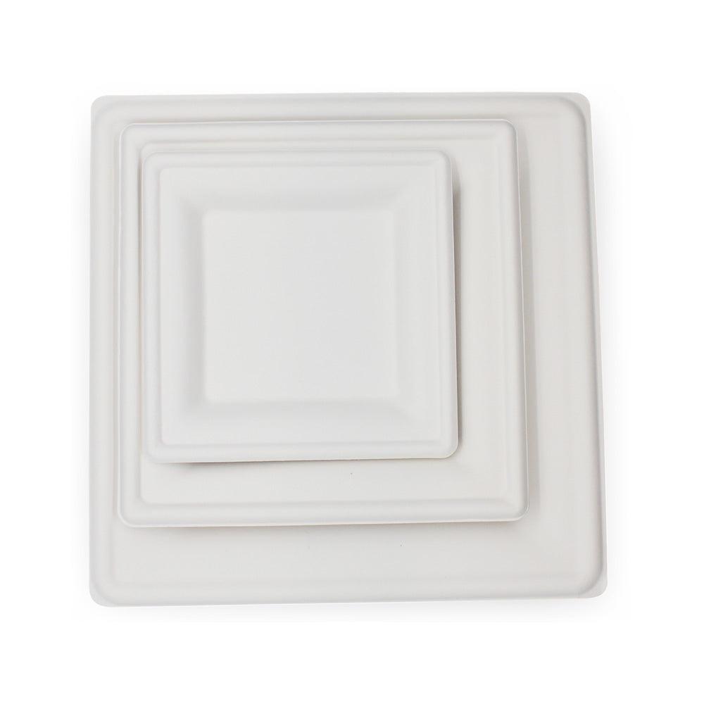 Eco friendly Sugarcane Fiber Square paper plate 10 inch