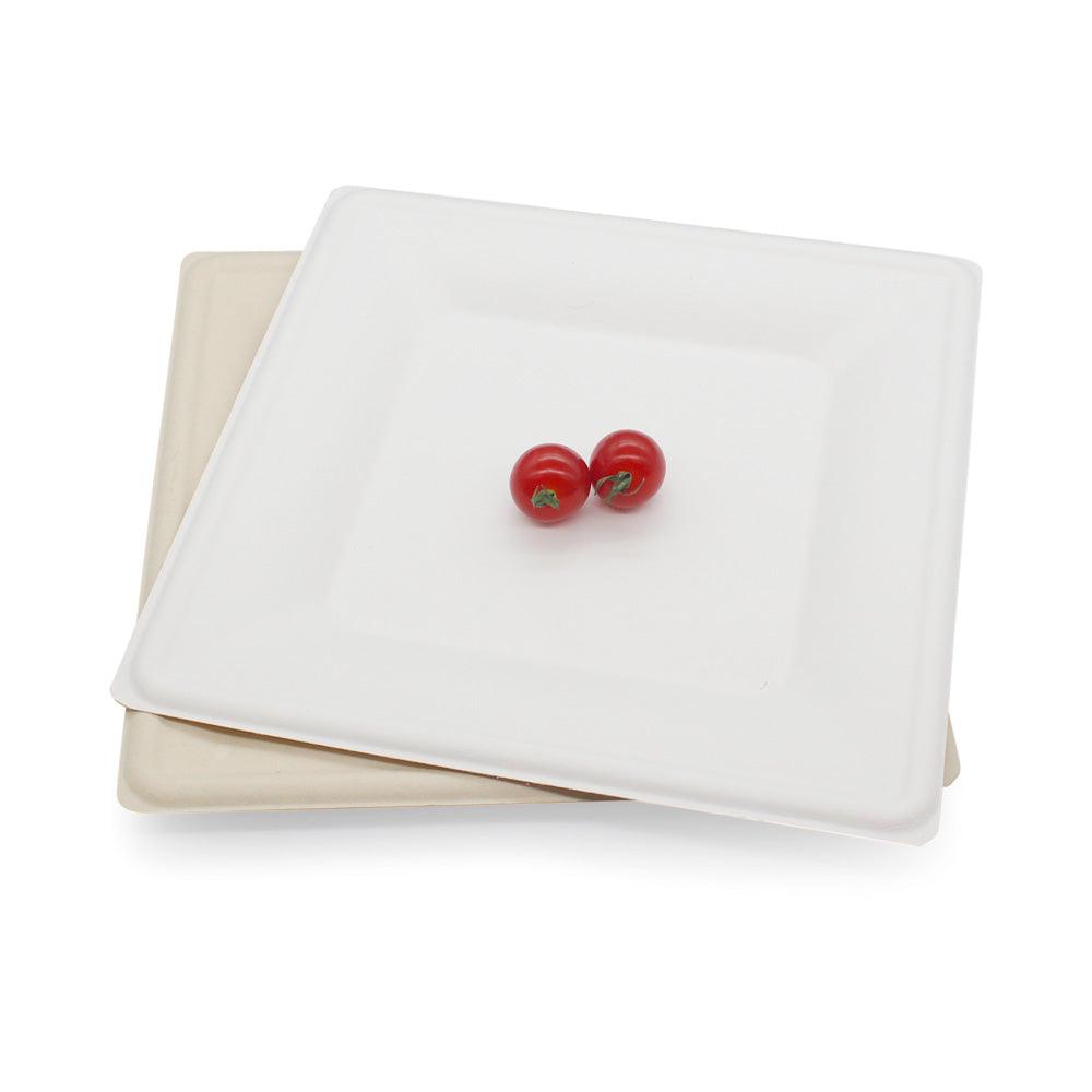 Eco friendly Sugarcane Fiber Square paper plate 10 inch